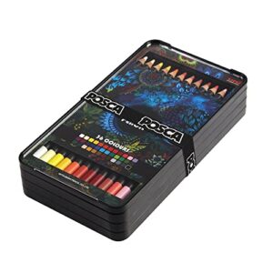 posca oil and wax coloring pencils art set, 36 prismacolor colored pencils, drawing supplies, color pencils, watercolor pencils, colored pencils for adult coloring, book for women or men