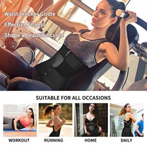 Nebility Women Waist Trainer Belt Tummy Control Waist Cincher Sport Waist Trimmer Sauna Sweat Workout Girdle Slim Belly Band(2XL,Black)