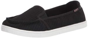 roxy womens minnow slip on shoe sneaker, new black, 8 us