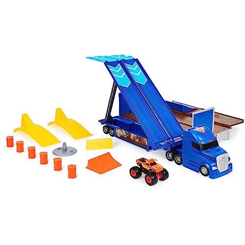 Monster Jam, Transforming Hauler Playset and Storage with Exclusive El Toro Loco Monster Truck, 1:64 Scale, Kids Toys for Boys and Girls Ages 4-6+