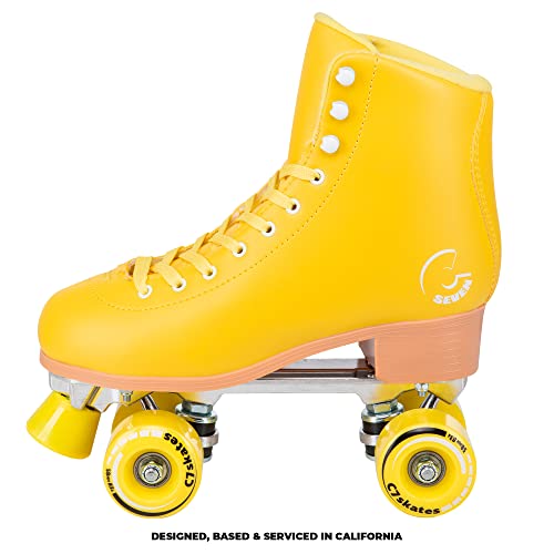 C SEVEN C7skates Cute Roller Skates for Girls and Adults (Lemonpop, Women's 7 / Youth 6 / Men's 6)