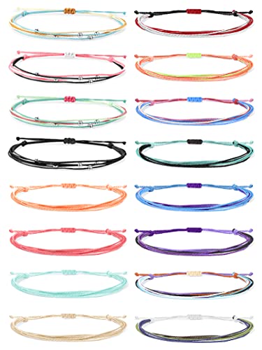 Dcfywl731 Surfer Wave Ankle Bracelets for Teen Girls String Cute Bracelet Anklets Boho Surfer Bracelets Anklets for Women Handmade Adjustable Waterproof Friendship Bracelets Anklets Pack