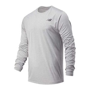 new balance men's sport tech long sleeve, athletic grey , small