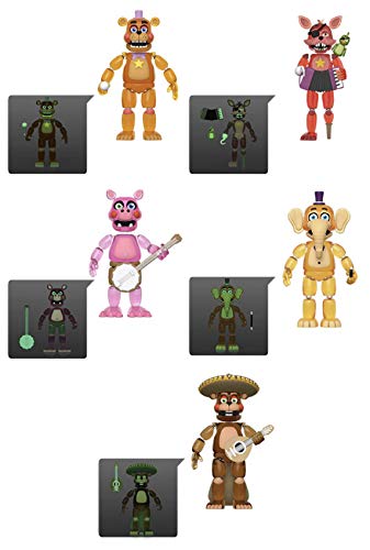 Funko Five Nights at Freddys Pizza Simulator Glow-in-The-Dark Articulated Action Figures (Set of 5)