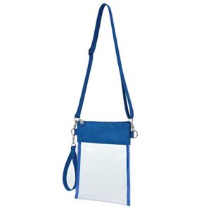 USPECLARE Clear Crossbody Purse Bag Stadium Approved Clear Tote Bag with Adjustable Shoulder Strap (Clear blue)