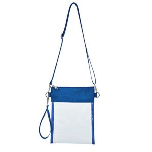 USPECLARE Clear Crossbody Purse Bag Stadium Approved Clear Tote Bag with Adjustable Shoulder Strap (Clear blue)