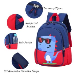 POWOFUN Kids Toddler Preschool Travel Backpack Cool Cute Cartoon Waterproof Daypack (Dinosaur Red)