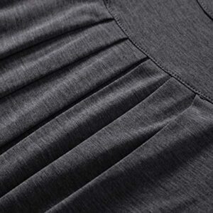 Latuza Women's Summer Pleated Tank Top Capris Pajamas Set M DarkGray