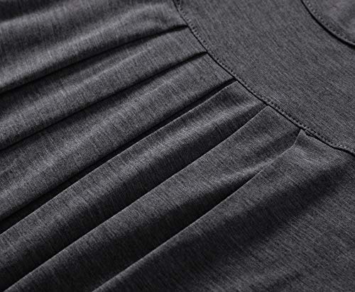 Latuza Women's Summer Pleated Tank Top Capris Pajamas Set M DarkGray