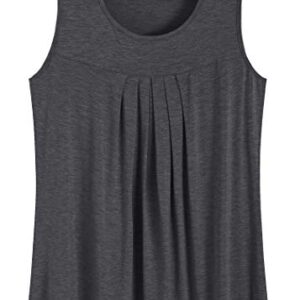 Latuza Women's Summer Pleated Tank Top Capris Pajamas Set M DarkGray