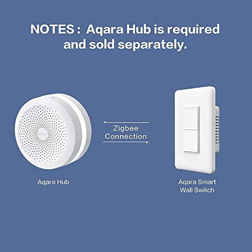 Aqara Smart Light Switch (No Neutral, Single Rocker), Requires AQARA HUB, Zigbee Light Switch, Remote Control and Smart Home Automation, Compatible with HomeKit, Google, Works with Alexa, SmartThings