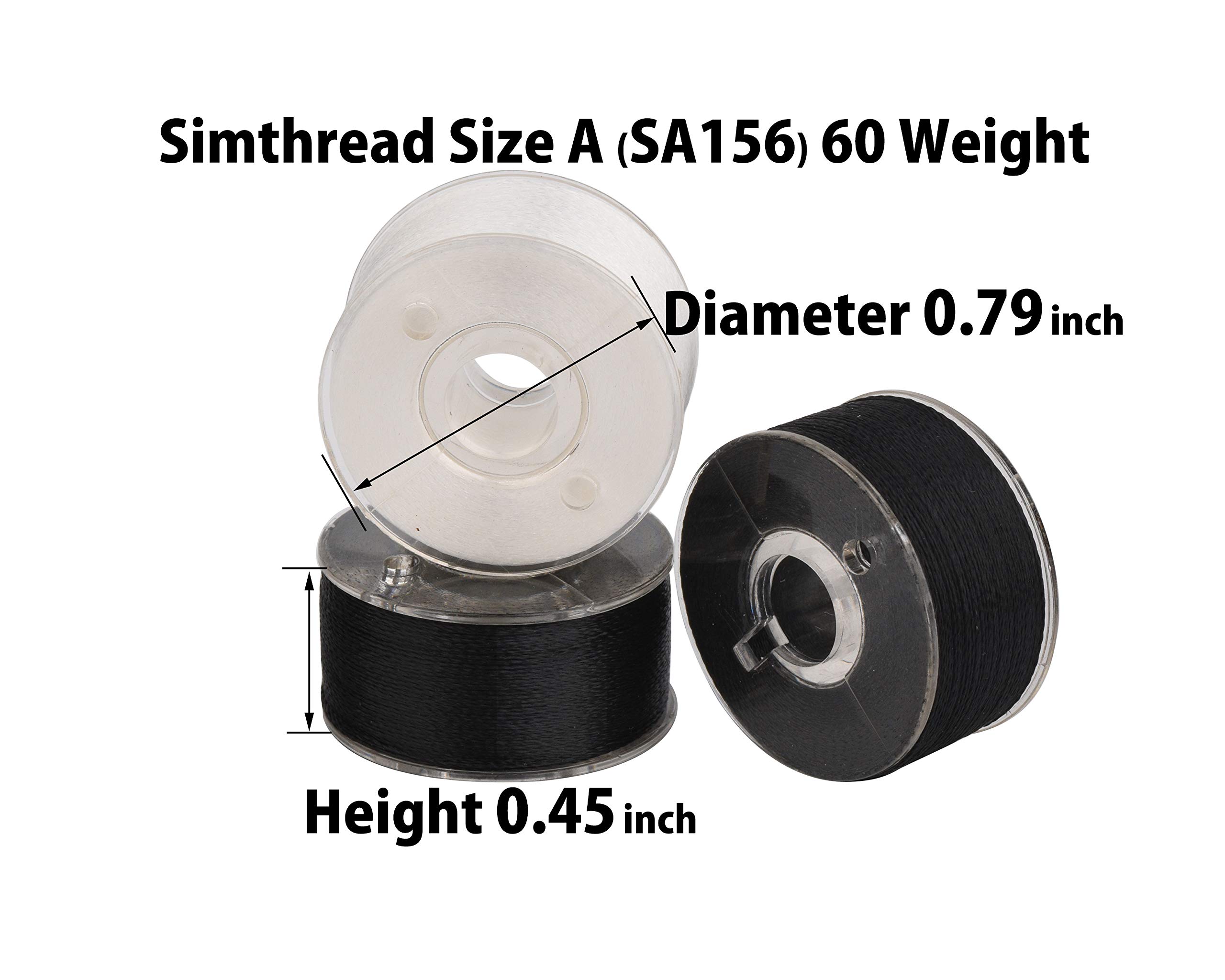 Simthread 25pcs 15White+10Black Prewound Bobbin Thread Size A Class 15 (SA156) 60WT with Clear Storage Plastic Case Box 70D/2 for Brother Embroidery Thread Sewing Thread Machine DIY