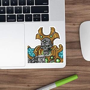 Jess-Sha Store 3 PCs Stickers Purge The Flesh, necron Sticker for Laptop, Phone, Cars, Vinyl Funny Stickers Decal for Laptops, Guitar, Fridge