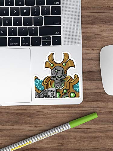 Jess-Sha Store 3 PCs Stickers Purge The Flesh, necron Sticker for Laptop, Phone, Cars, Vinyl Funny Stickers Decal for Laptops, Guitar, Fridge