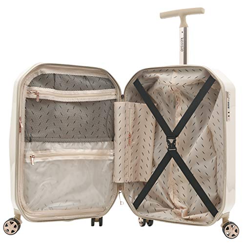 kensie Women's 3D Gemstone TSA Lock Hardside Spinner Luggage, Rose Gold, 20-Inch Carry-On