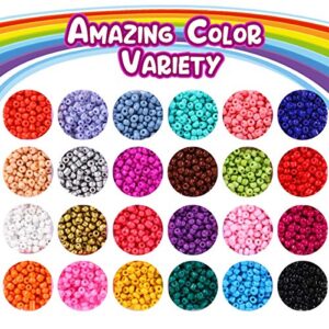 Goody King Bracelet Making Kit Friendship Bracelet Kit Jewelry Making Beads - 5000+pcs Bead Craft Kit Set, Glass Pony Seed Letter Alphabet DIY Art and Craft - Gift for Her Women Kid Age 6 7 8 9 (4mm)