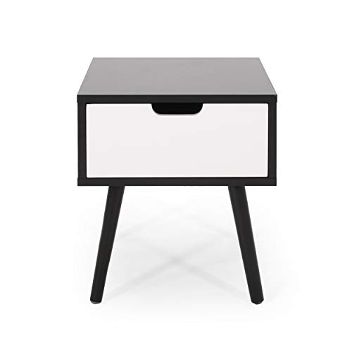 Christopher Knight Home Leila End Table, Black, White 15.5 in x 15.5 in x 16.75 in