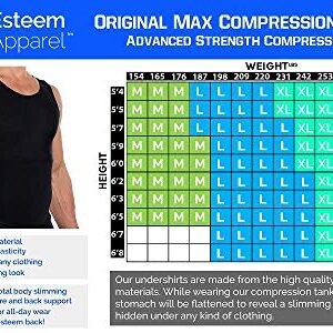 Esteem Apparel New Mens Compression Shirt Slimming Body Shapewear Undershirt (White, Large)