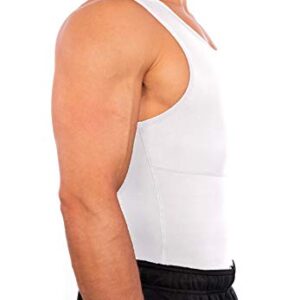 Esteem Apparel New Mens Compression Shirt Slimming Body Shapewear Undershirt (White, Large)