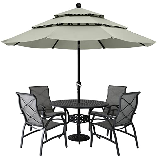 ABCCANOPY Patio Umbrellas 3-Tiers 11FT (Light Gray)