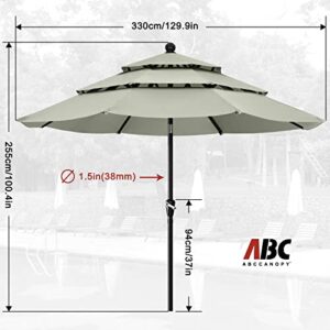 ABCCANOPY Patio Umbrellas 3-Tiers 11FT (Light Gray)