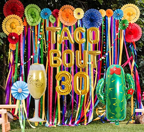 LaVenty Taco Bout 30 Balloons Nacho Average Thirty Balloon Fiesta 30th Birthday Decoration Taco Birthday Party Decoration Taco Party Decor