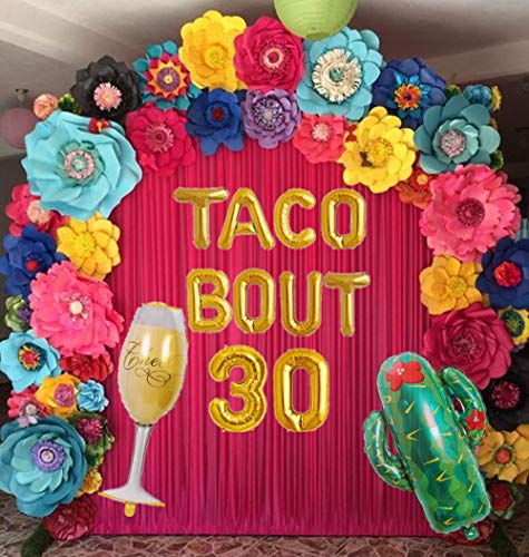 LaVenty Taco Bout 30 Balloons Nacho Average Thirty Balloon Fiesta 30th Birthday Decoration Taco Birthday Party Decoration Taco Party Decor