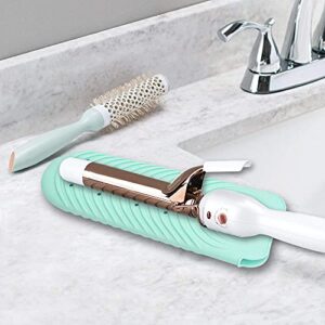 Heat Resistant Mat for Curling Iron, Flat Iron Silicone Mat Pouch for Hair Straightener, Portable Travel Curling Iron Holder for Crimping Iron, Curling Wand, Waving Iron and Hot Hair Styling Tools