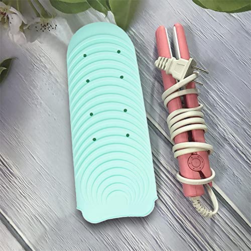 Heat Resistant Mat for Curling Iron, Flat Iron Silicone Mat Pouch for Hair Straightener, Portable Travel Curling Iron Holder for Crimping Iron, Curling Wand, Waving Iron and Hot Hair Styling Tools