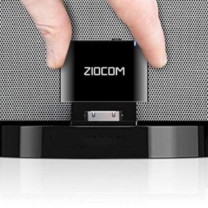 ziocom 30 pin bluetooth adapter receiver for bose ipod iphone sounddock and other 30 pin dock speakers with 3.5mm aux cable(not for car and motorcycles), black