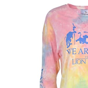 Disney Ladies Lion King Fashion Top - Hakuna Matata Clothing Lion King Tie Dye Long Sleeve Crop Tee (Tie Dye, Medium)