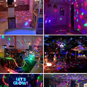 [4-Pack] Sound Activated Party Lights with Remote Control, Battery Powered/USB Portable RBG Disco Ball Light, Dj Lighting, Strobe Lamp 7 Modes Stage Party Supplies for Home Room Dance Parties Karaoke