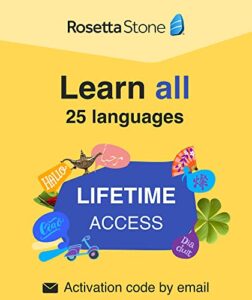 rosetta stone learn unlimited languages | lifetime access - learn 24 languages | pc/mac/ios/android online code