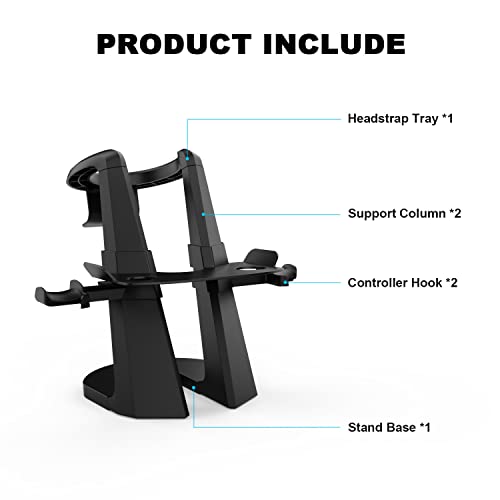 AMVR Compatible with Quest 2 Stand, Upgraded Heavier VR Headset Display Stand Holder and Controller Mount Station for Quest 2/Quest 1/Rift/Rift S and Touch Controllers Accessories (Black)