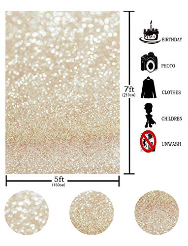 WOLADA 5x7FT Bokeh Backdrop Glitter Backdrop Gold Photo Backdrop Gold Glitter Backdrop Bokeh Backdrops for Photography Newborn Baby Portrait Birthday Party Backdrop Studio Props 11791