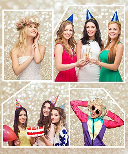 WOLADA 5x7FT Bokeh Backdrop Glitter Backdrop Gold Photo Backdrop Gold Glitter Backdrop Bokeh Backdrops for Photography Newborn Baby Portrait Birthday Party Backdrop Studio Props 11791