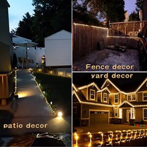 Solar Rope Light 33FT 100L IP65 Waterproof Outdoor LED Copper Fairy String Tube Lights for Party Garden Porch Yard Home Wedding Christmas Halloween Holiday Tree Decoration Lighting (Warm White)