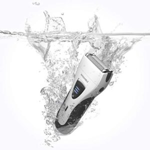 YASUN Foil Shaver for Men, Electric Razor for Men, Wet/Dry IPX7 Waterproof Electric Shavers for Men with Pop-up Beard Trimmer, Cordless Rechargeable Mens Razor - YS5800 Silver & Black