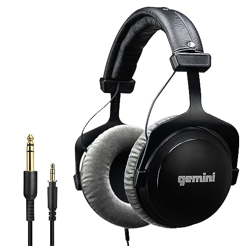 Gemini Sound DJ Equipment Mixing Headset System DJX-1000 Ultimate Over Ear Closed Back Studio Monitor Isolation Recording Headphones for Professional DJ Headphone