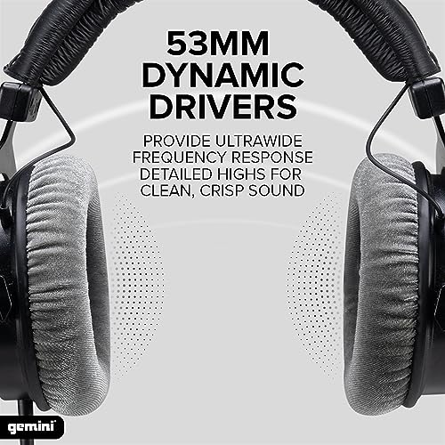 Gemini Sound DJ Equipment Mixing Headset System DJX-1000 Ultimate Over Ear Closed Back Studio Monitor Isolation Recording Headphones for Professional DJ Headphone