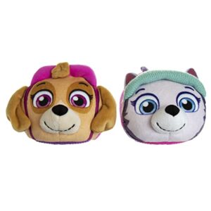 Nickelodeon Girls’ Paw Patrol Slippers – Plush Fuzzy Slippers: Everest, Sky (Toddler/Kid), Size 11/12, Skye/Everest