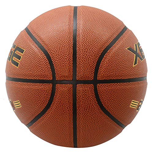 XEDGE Basketball Size 5/6/7 Composite Leather Street Basketball Indoor Outdoor Game Ball with Needle,Pump and Carry Bag (Red, Size 7)