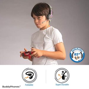 ONANOFF Galaxy, Volume-Safe Kids School and Gaming Headset with Microphone, Perfect for PS4, Xbox One, Nintendo Switch, or Computer, Grey