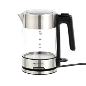 amazon basics electric glass and steel kettle - 1.0 liter