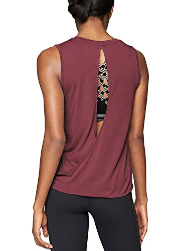 Mippo Workout Tank Tops for Women Cute Open Back Workout Tops Yoga Tops Athletic Workout Shirts Muscle Tanks Tennis Shirts Backless Tops for Women Magenta M