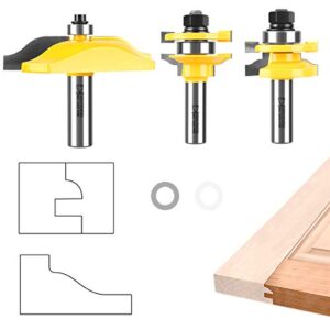 kowood ogee 3 bit raised panel cabinet door router bit set 1/2-inch shank