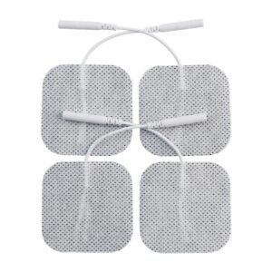 ks premium tens/ems unit 40 electrode pads 2"x2" in. reusable self stick gel carbon electrodes