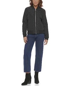 levi's women diamond quilted bomber jacket, black, medium