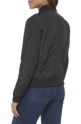 Levi's Women Diamond Quilted Bomber Jacket, Black, Medium