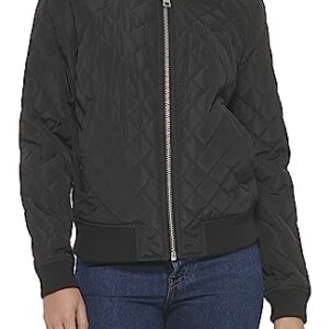 Levi's Women Diamond Quilted Bomber Jacket, Black, Medium